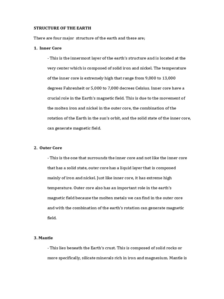Structure of The Earth | PDF