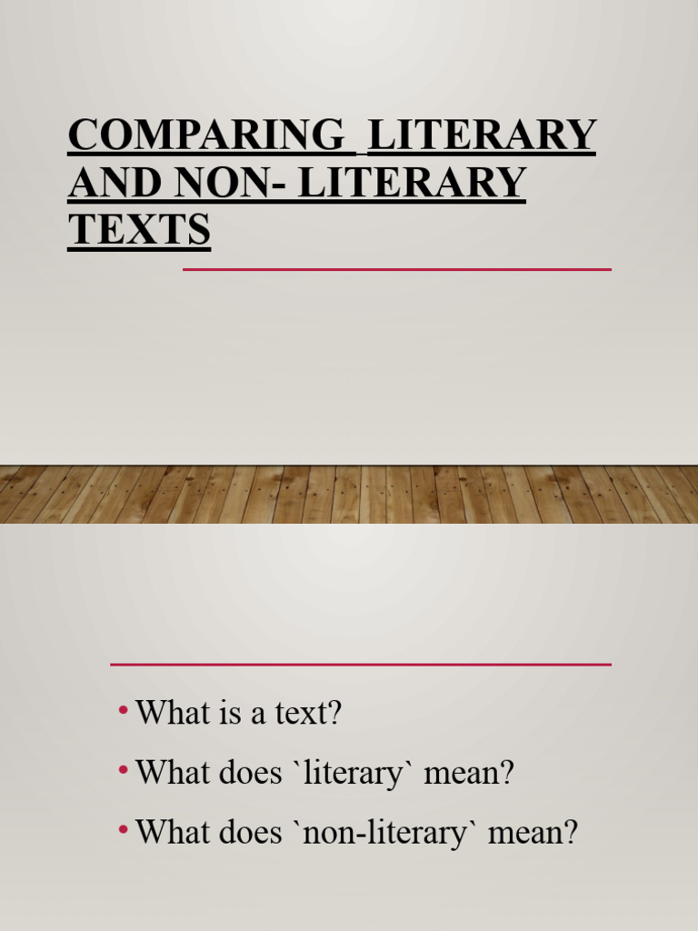 1 Literary and Non Literary Texts and Its Translation | PDF ...
