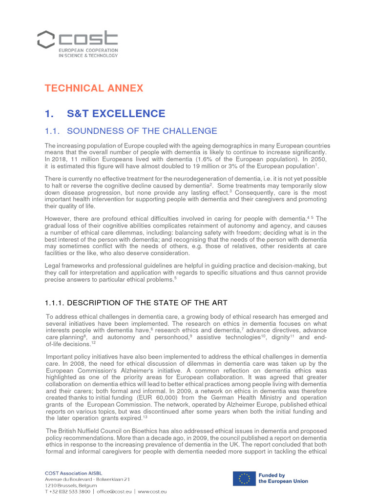 S&T Excellence: Technical Annex | PDF | Dementia | Caregiver