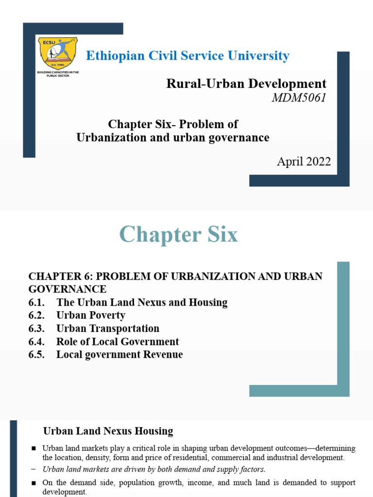 Chapter 6 - Problem of Urbanization and Urban Governance | PDF | Parking | Transport
