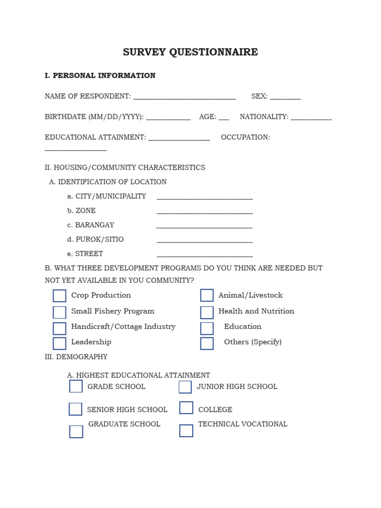 Luchie Survey | PDF | Economies