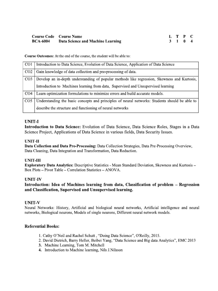 CSJM Bca 6th Data Science & ML 6004 | PDF