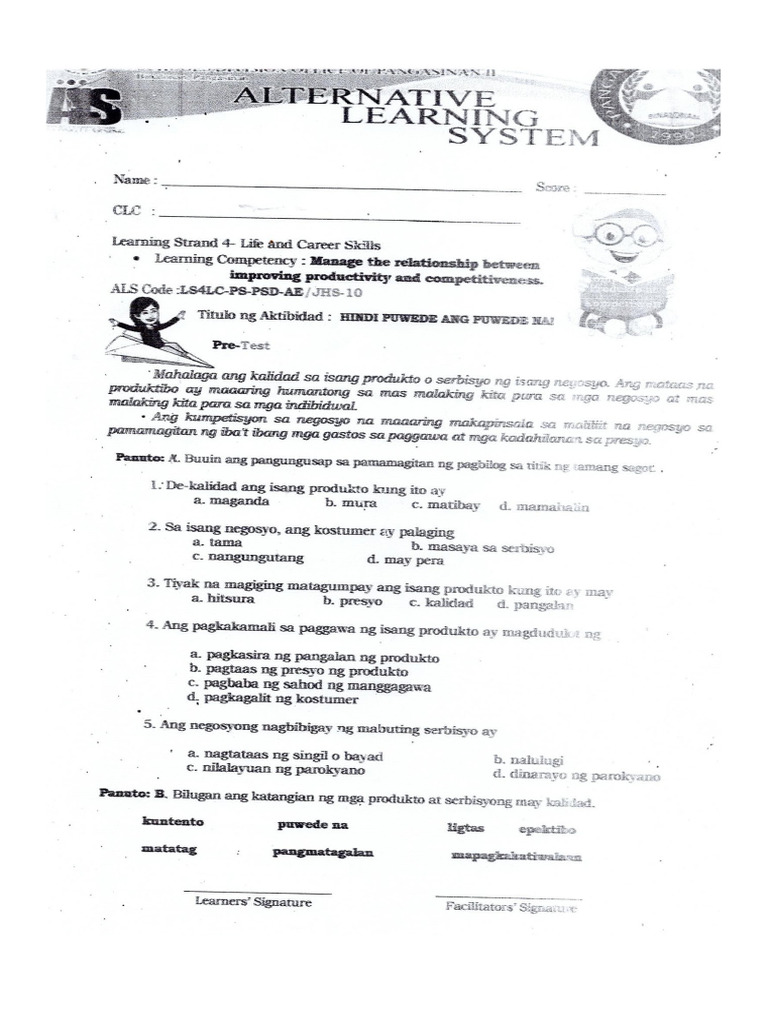 Worksheets-ls4-Life and Career Skills | PDF