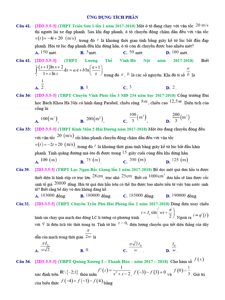 NG D NG TÍCH PHÂNMđ 4 | PDF