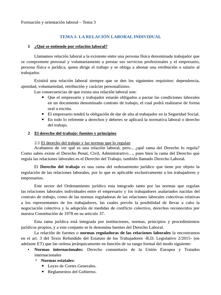 Tema 3-FOL | Descargar gratis PDF | Derecho laboral | Tiempo de trabajo