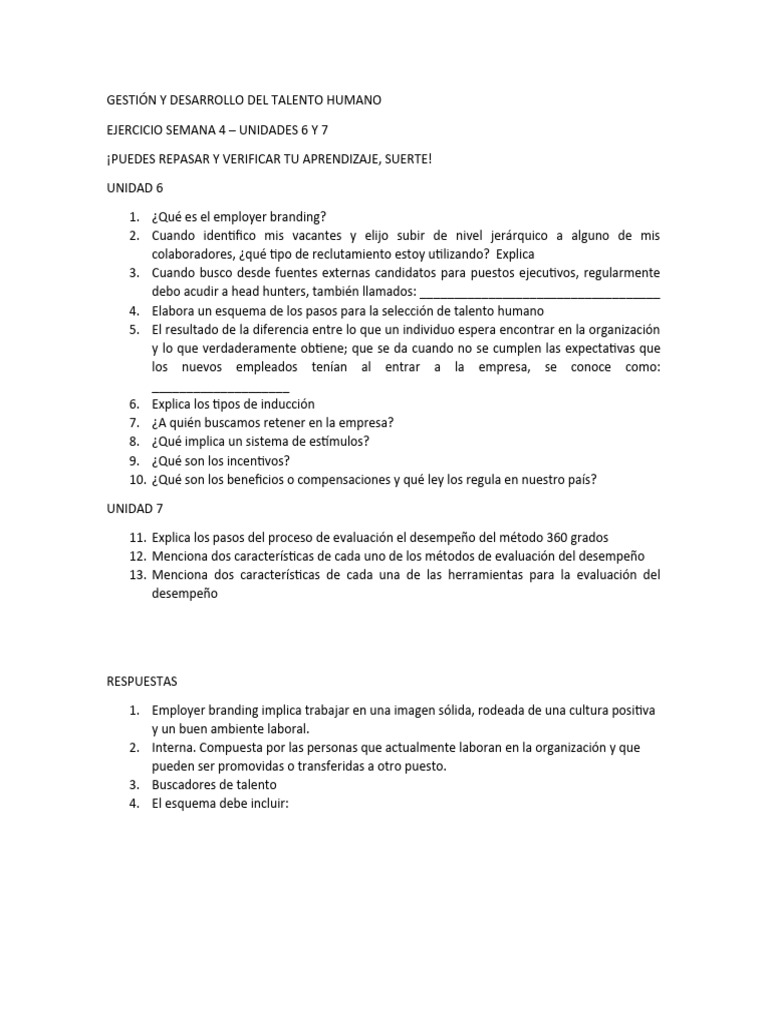 GDTH Ejercicio | PDF | Evaluación