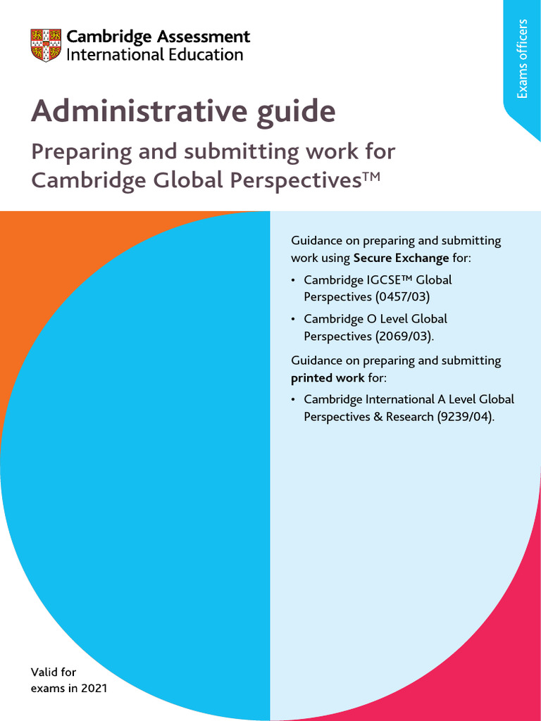 Administrative Guide Preparing and Submitting Work For Cambridge Global ...