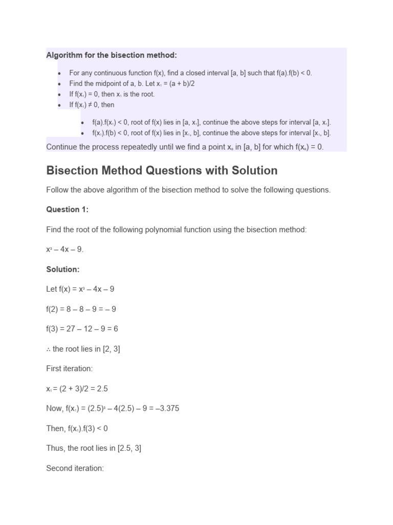 Bisection Method | PDF | Theoretical Computer Science | Mathematical ... Bisection Method | PDF | Theoretical Computer Science | Mathematical ...