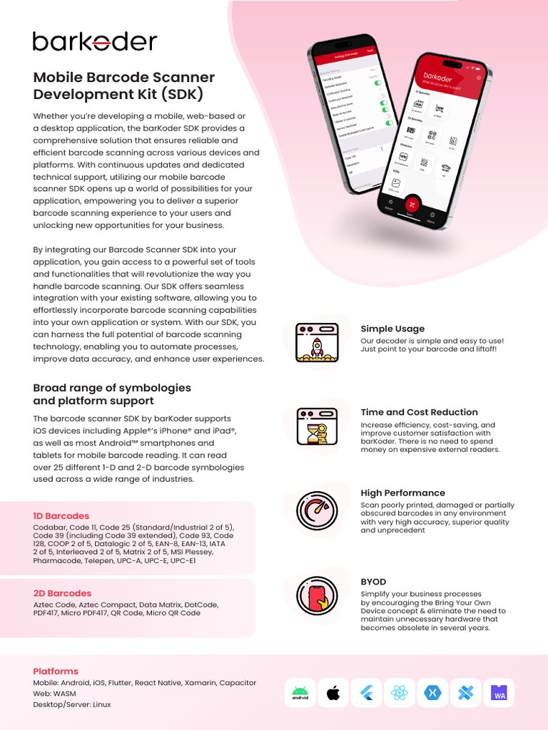 Barkoder Sdk Datasheet Pdf Barcode Ios