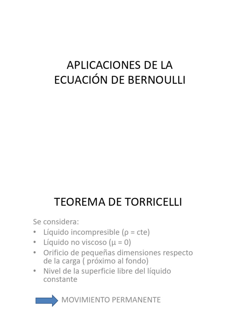 Clase 11 - Aplicaciones de Bernoulli | PDF | Física | Ingeniería mecánica