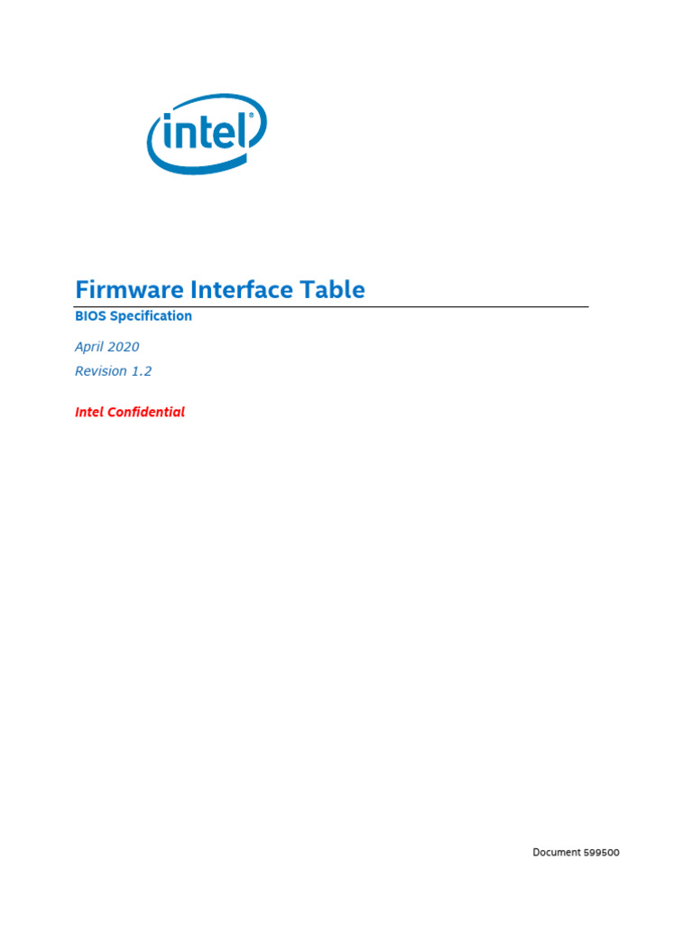 Firmware Interface Table Bios Specification r1p2 | Download Free PDF ...