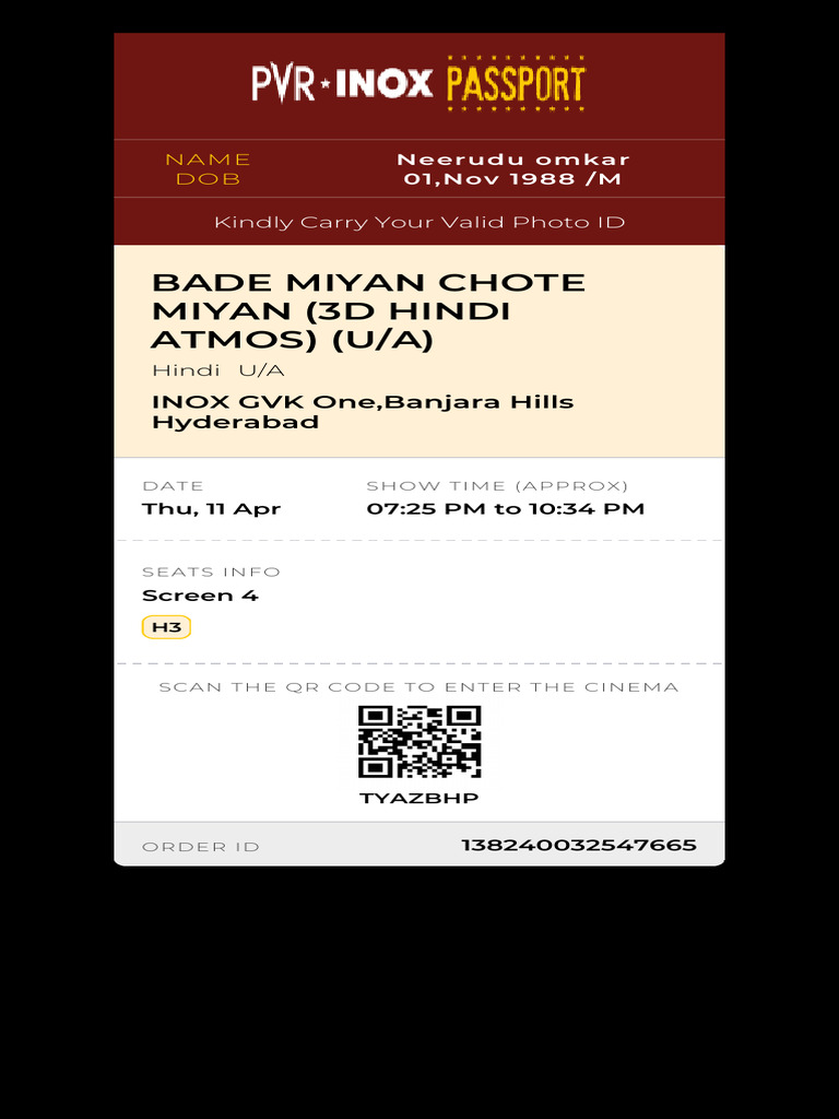 Bade Miyan Chote Miyan (3D Hindi ATMOS) (U/A) : INOX GVK One, Banjara ...