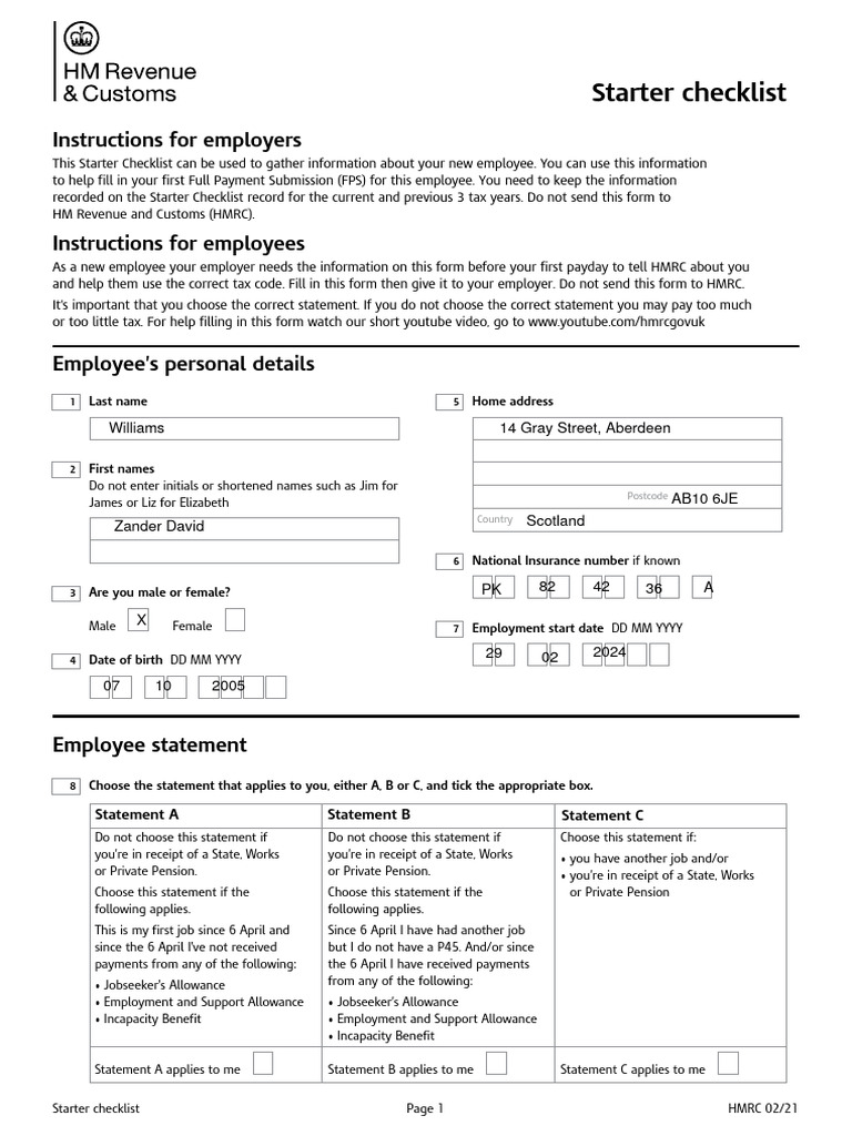 New Employee Starter Checklist Guide | PDF | Postgraduate Education ...