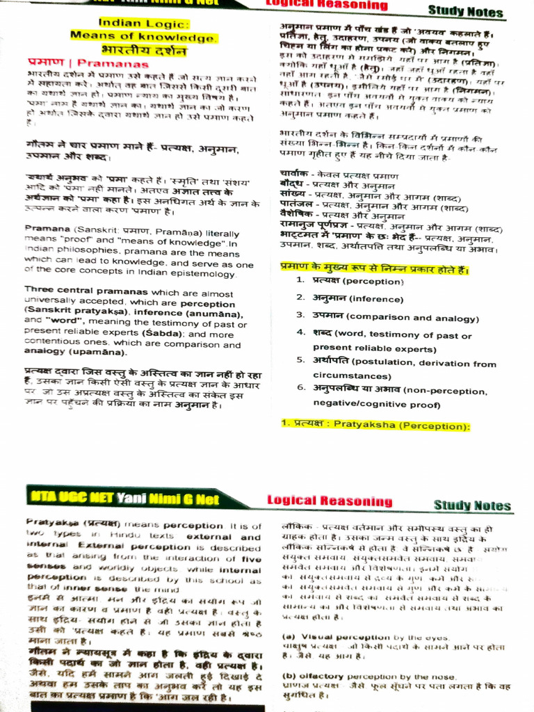 Indian Logic Pramana | PDF | Indian Philosophy | Logic