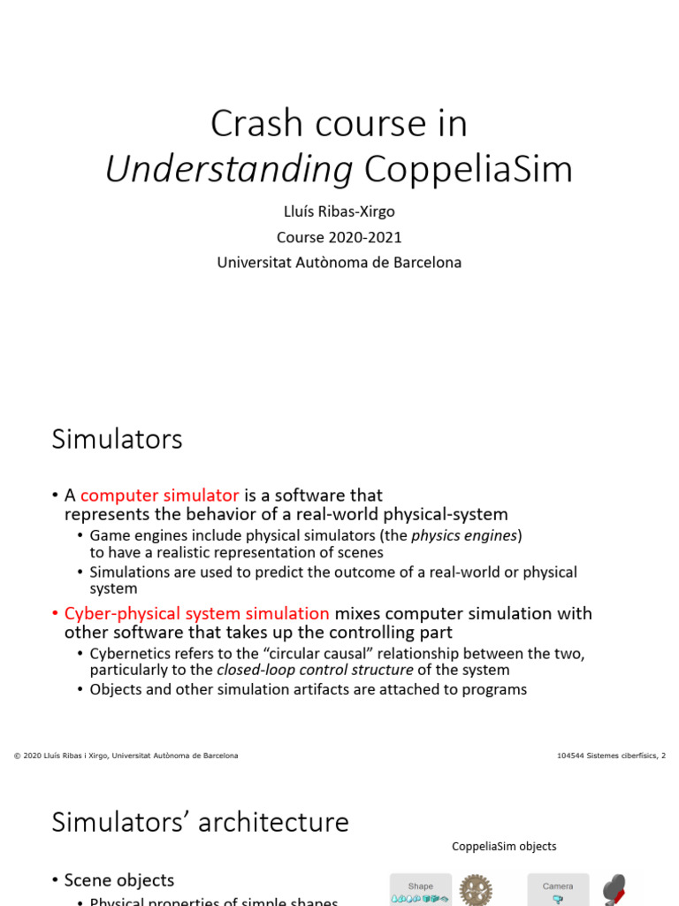 P00 CoppeliaSim | PDF | Simulation | Computer Simulation