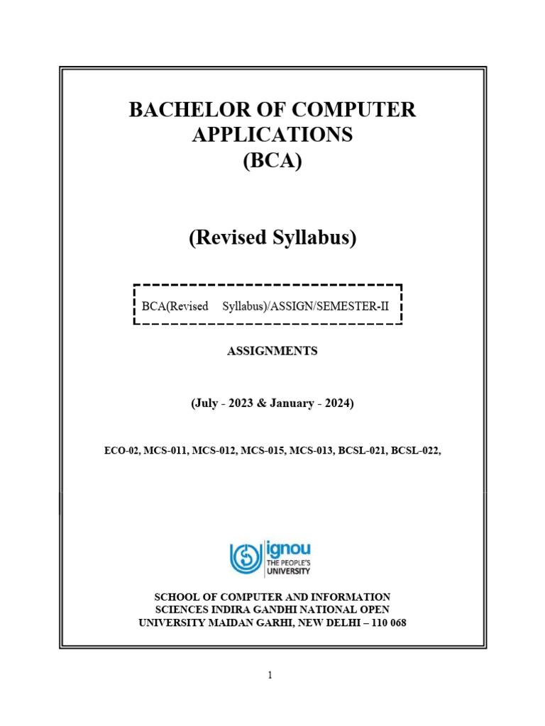 Bca Semester-II 2023-24 (1) 2 | PDF | Cpu Cache | Computer Science