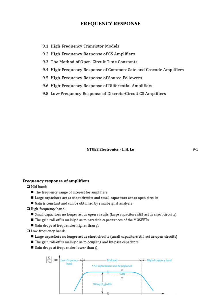 Electronics - 09 - Frequency Response-1 | PDF | Capacitor | Mosfet