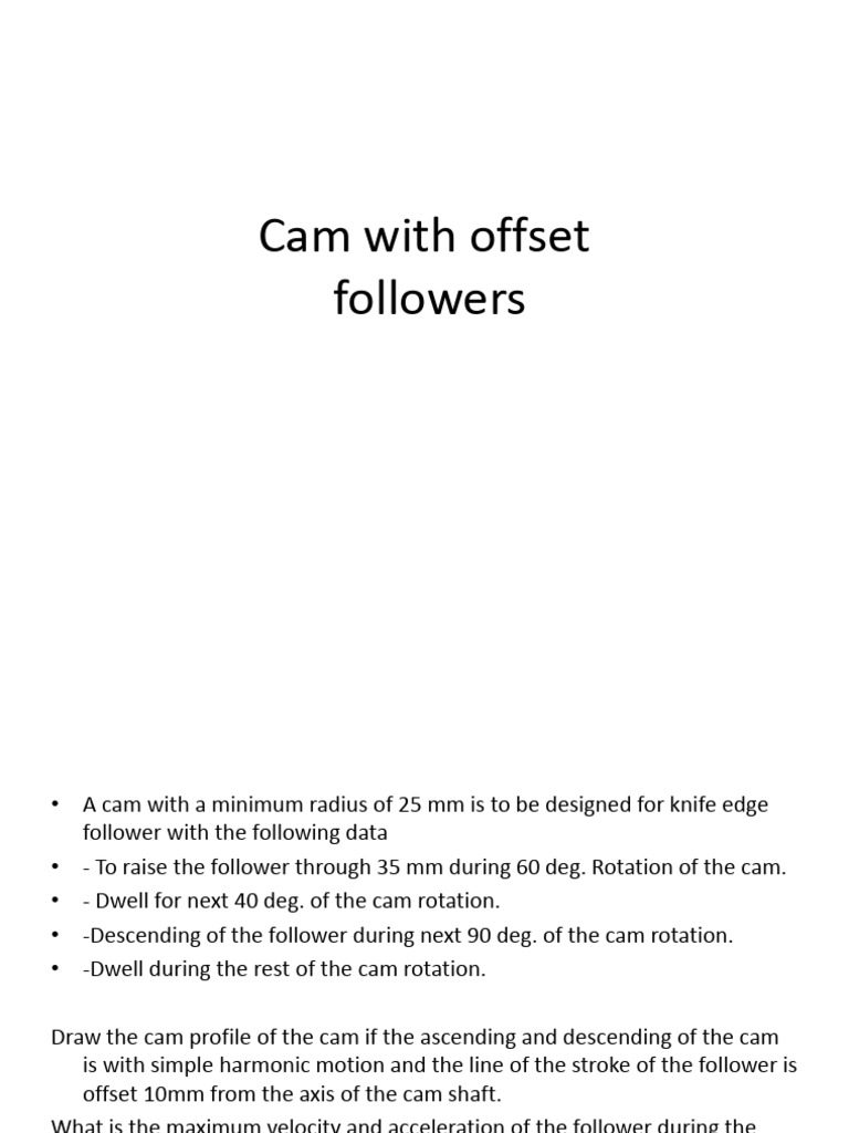 Cam Offset Follower1 | PDF | Acceleration | Rotation
