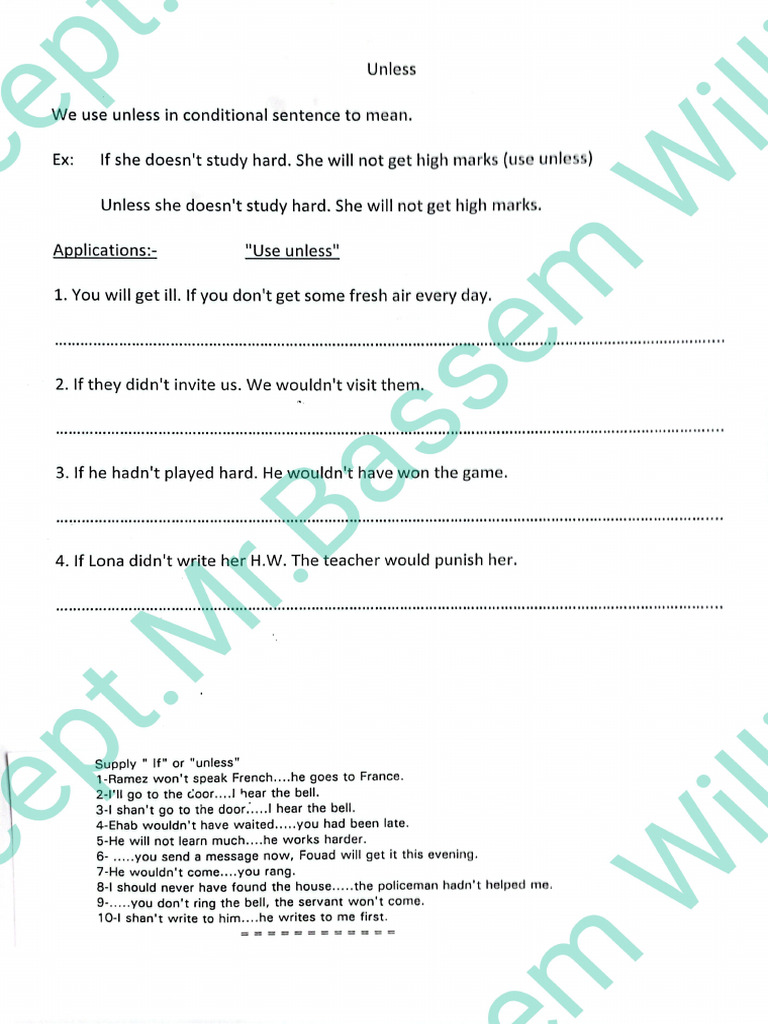 Unless Simplified Exercise. | PDF