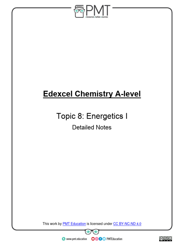Detailed Notes - Topic 8 Energetics I - Edexcel Chemistry A-Level | PDF ...