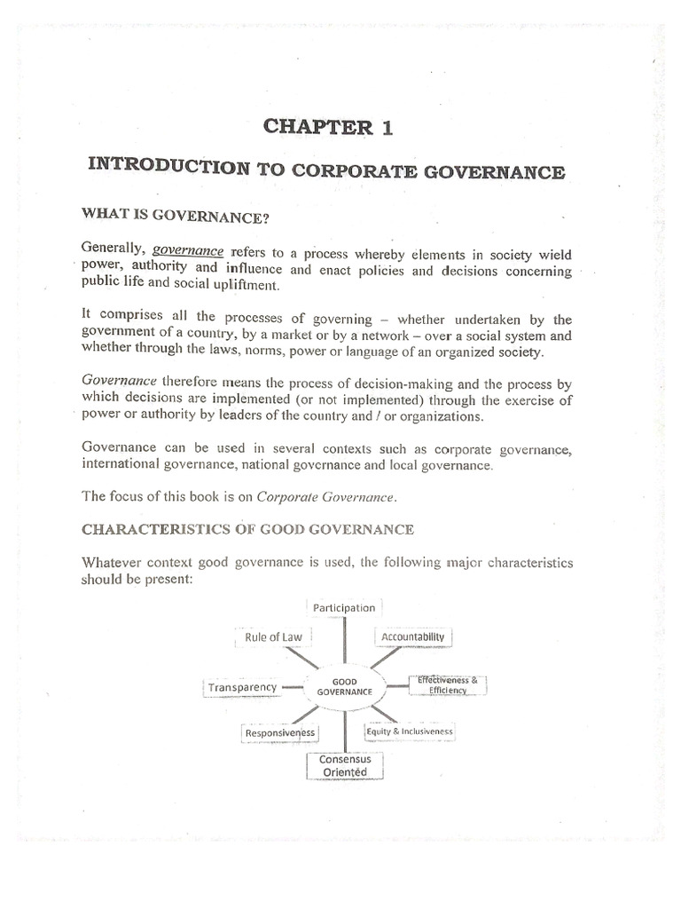 Chapter 1 Introduction To Corporate Governance | PDF