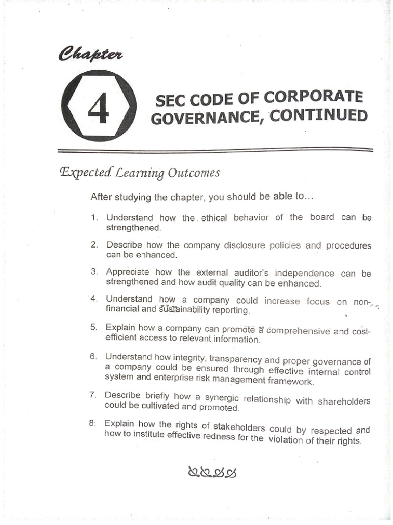 Chapter 4 SEC Code of Corporate Governance 2 | PDF