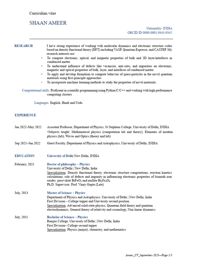 sameer | PDF | Physics | Quantum Chemistry