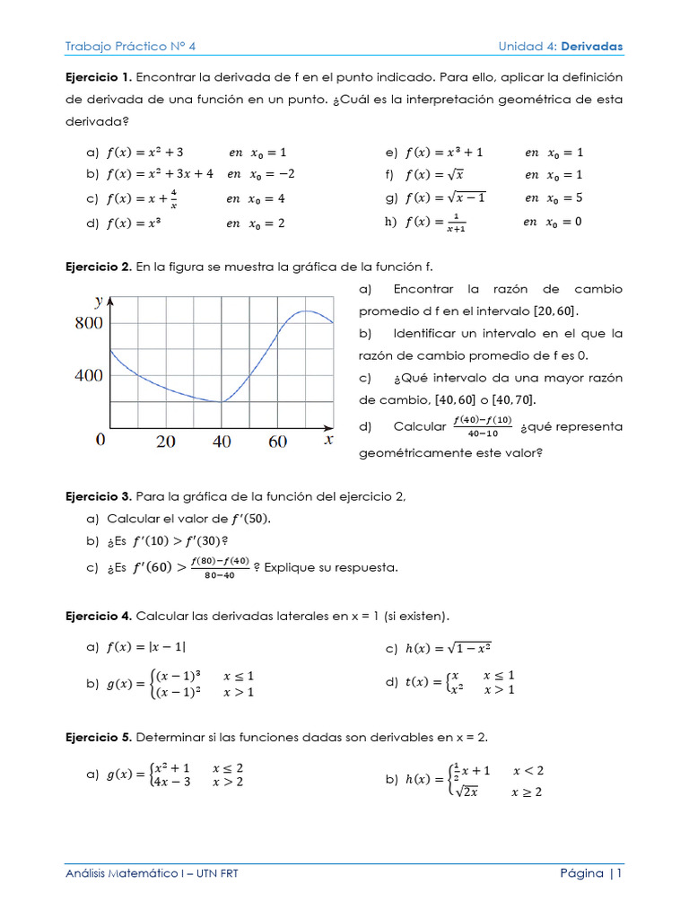 TP4 Derivadas 2023 | PDF | Velocidad | Derivado