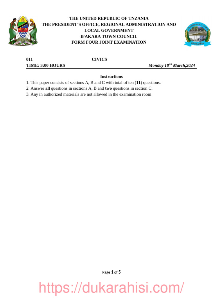 CIVICS FORM FOUR_094318 | PDF | Democracy | Political Ideologies