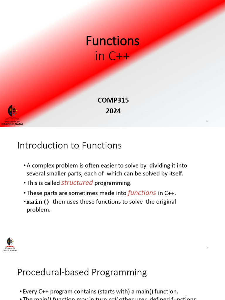 2 - Functions | PDF | C++ | Parameter (Computer Programming)