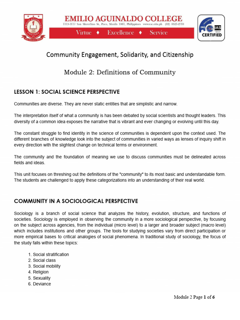 Module 2.1 Social Science Perspective | PDF | Sociology | Hunter Gatherer