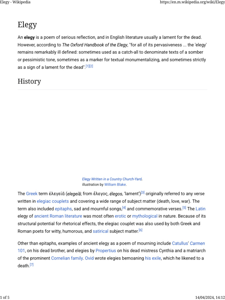 Understanding Elegy in Poetry | PDF | Phonaesthetics | Poetry