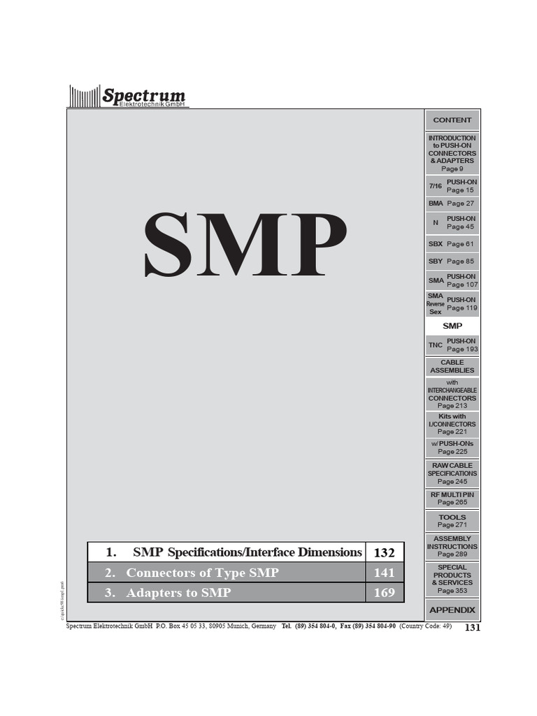SMP Push-On Connectors Overview | PDF | Electrical Connector ...