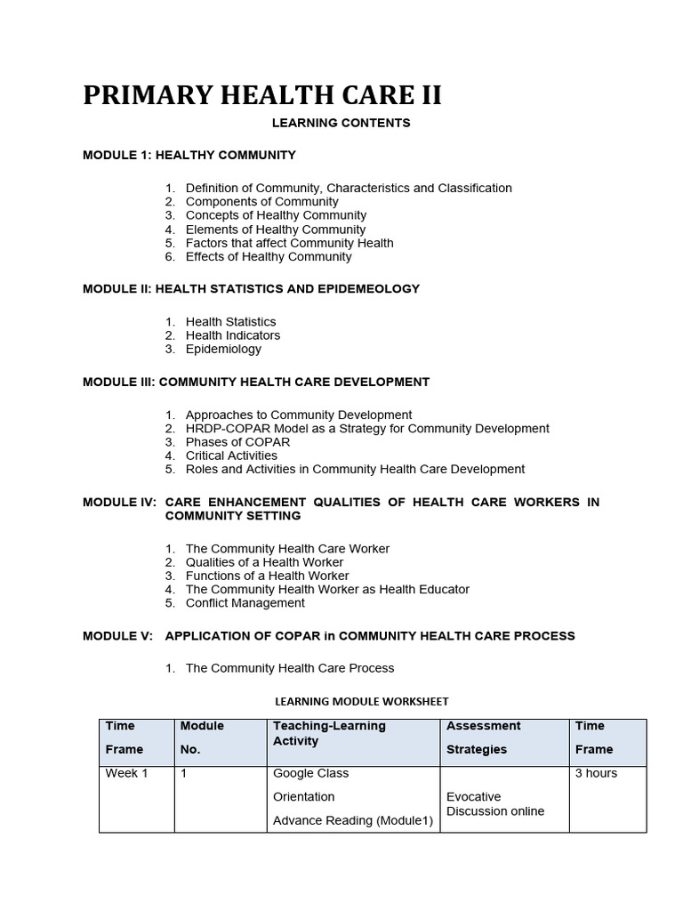 Phc2 Module Pdf Infection Maternal Death