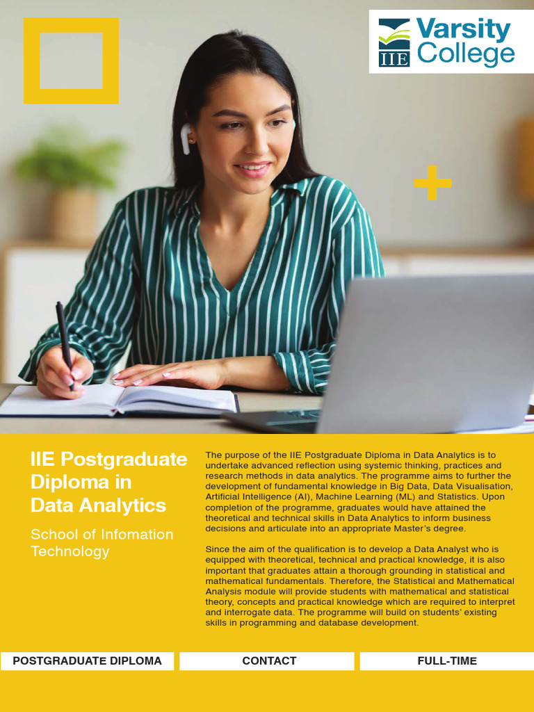 Iie Postgraduate Diploma in Data Analytics Full Time Factsheet 2024 v1 | PDF | Analytics | Data