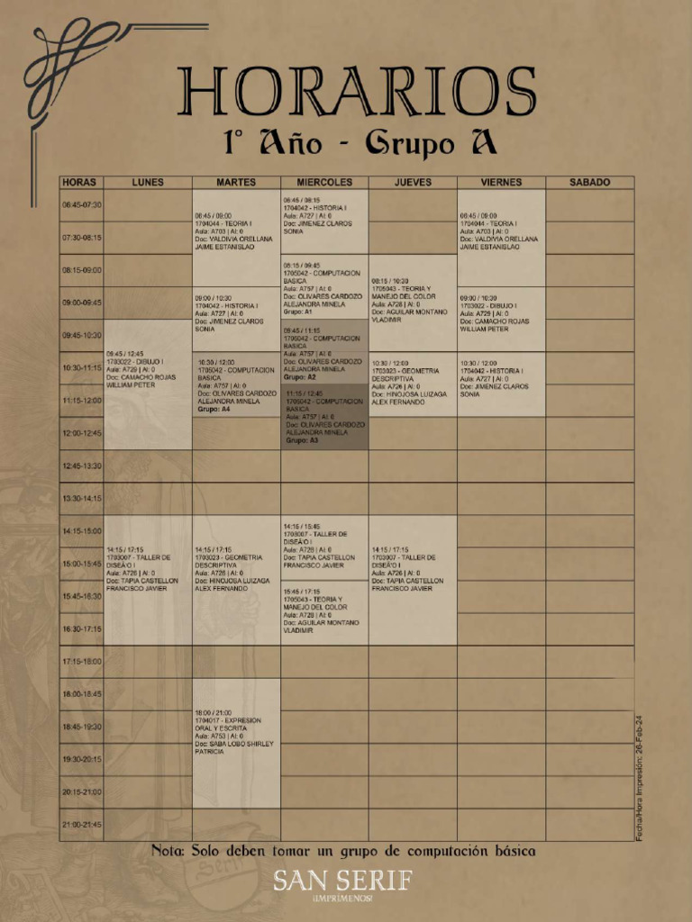 Horarios 2024 DGCV | PDF