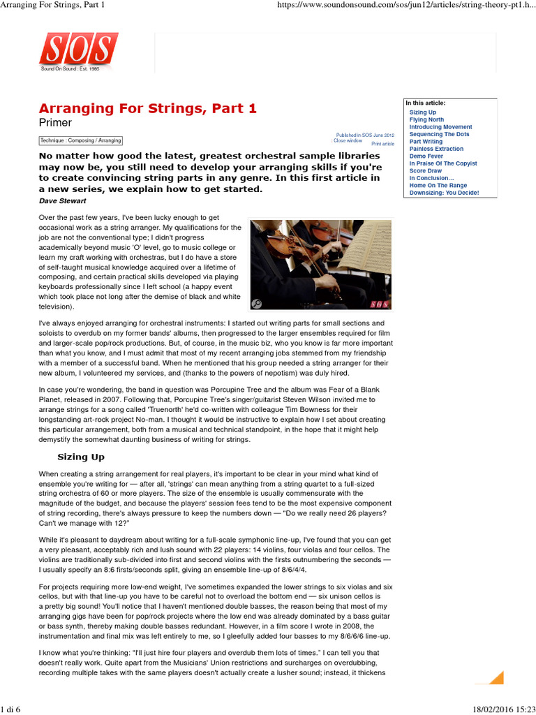 Arranging For Strings | PDF | Violin | String Instruments