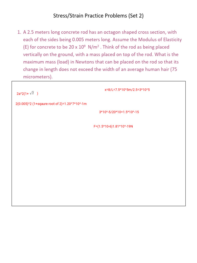 Kami Export - Stress - Strain Practice Problems (Set 2) | PDF