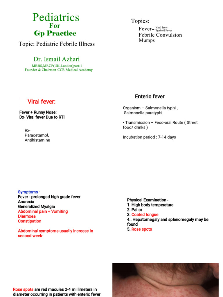 Pediatric Fibrile Illness Print | PDF