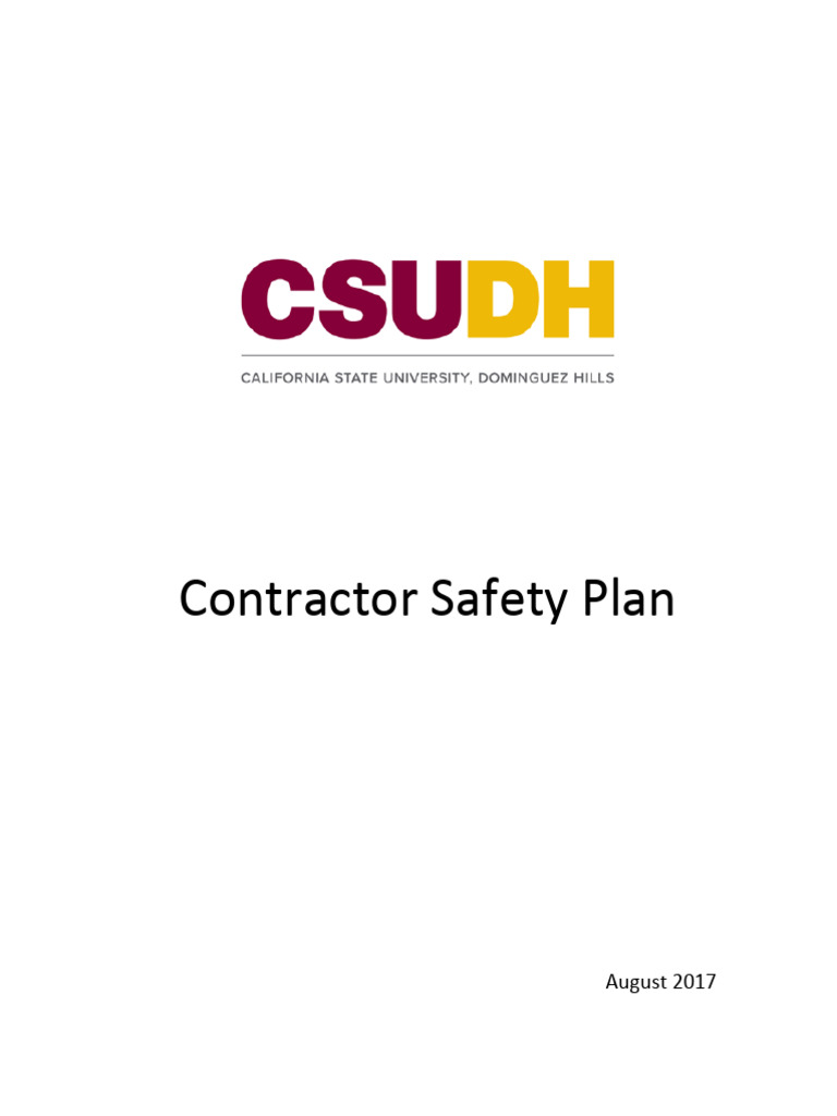 Contractor Safety Plan Overview | PDF | Occupational Safety And Health ...
