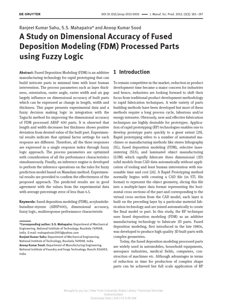 Sahu 2013 | PDF | Fuzzy Logic | Signal To Noise Ratio