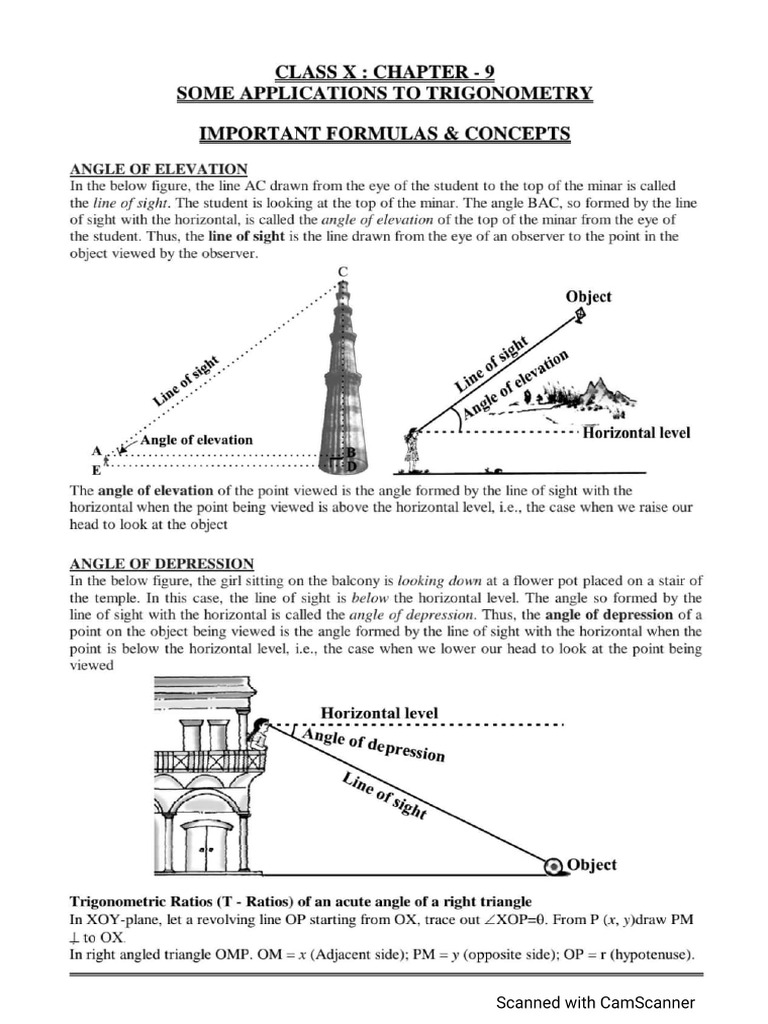 Applications of Trignometry | PDF