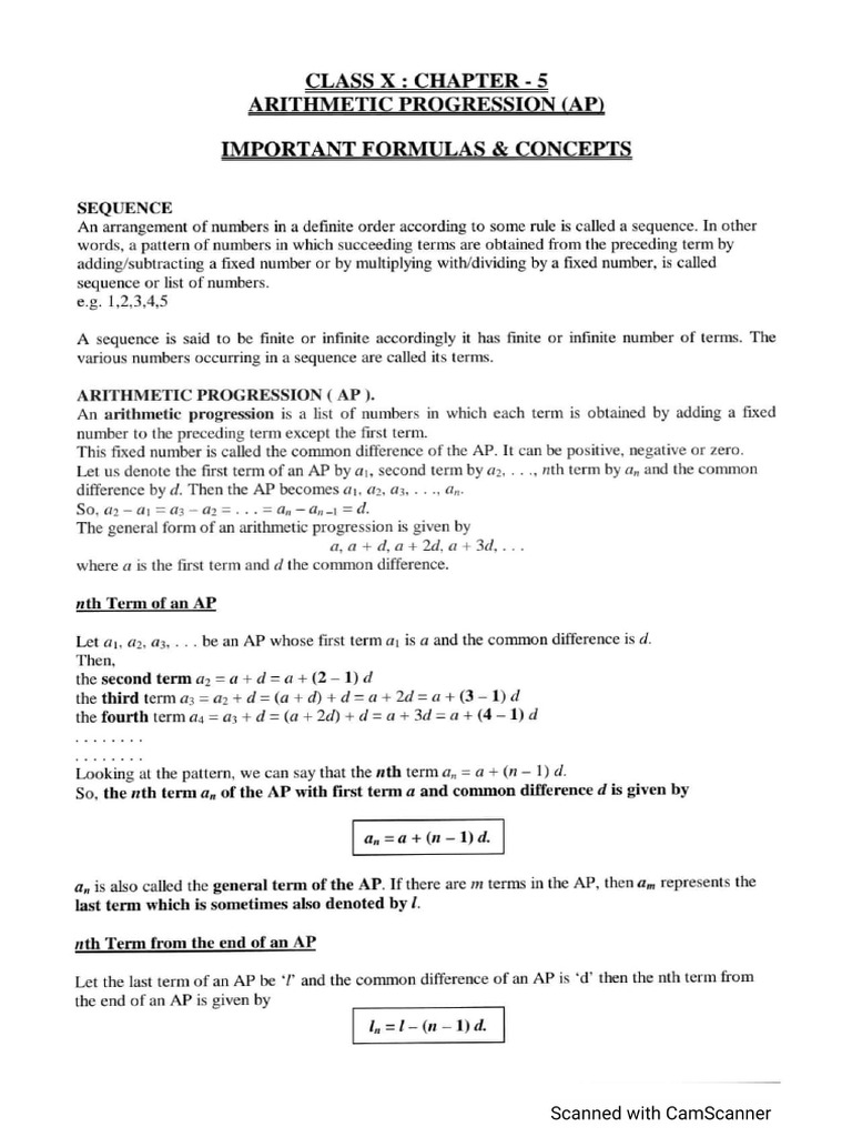 Airthmetic progression | PDF