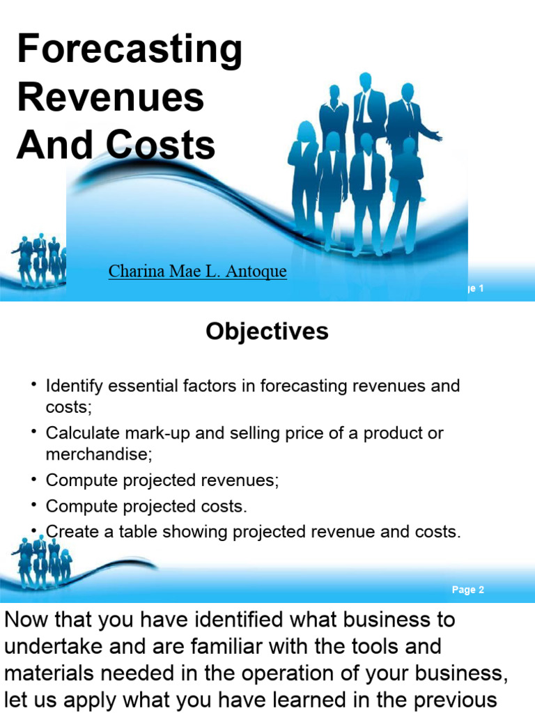 IM Forecasting Revenuer and Costs | PDF | Cost Of Goods Sold | Forecasting
