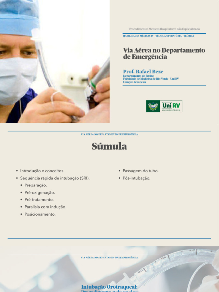 Aula 8 - HM4 T - Via Aérea no Departamento de Emergência (Rafael Beze) | PDF | Remédio | Midazolam
