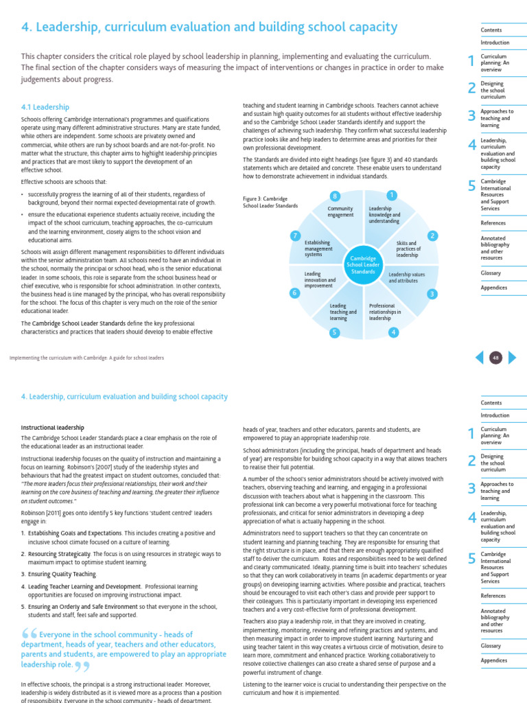 Cambridge Curriculum Leadership Guide | PDF | Leadership | Curriculum