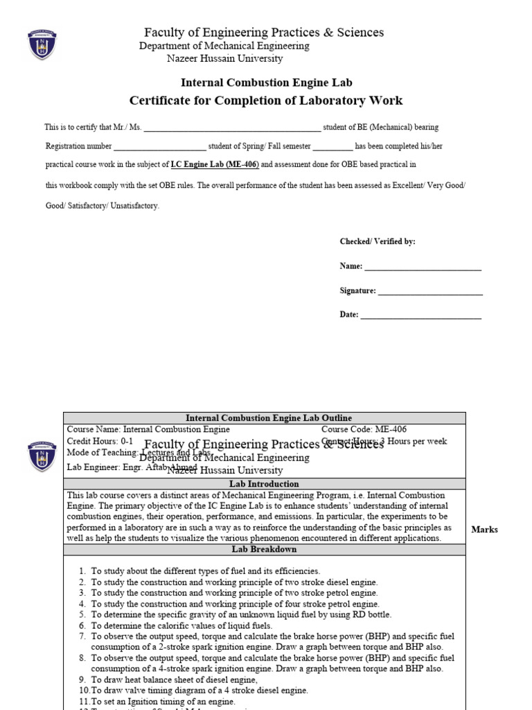 IC Engine Lab Stuff | PDF | Engines | Horsepower