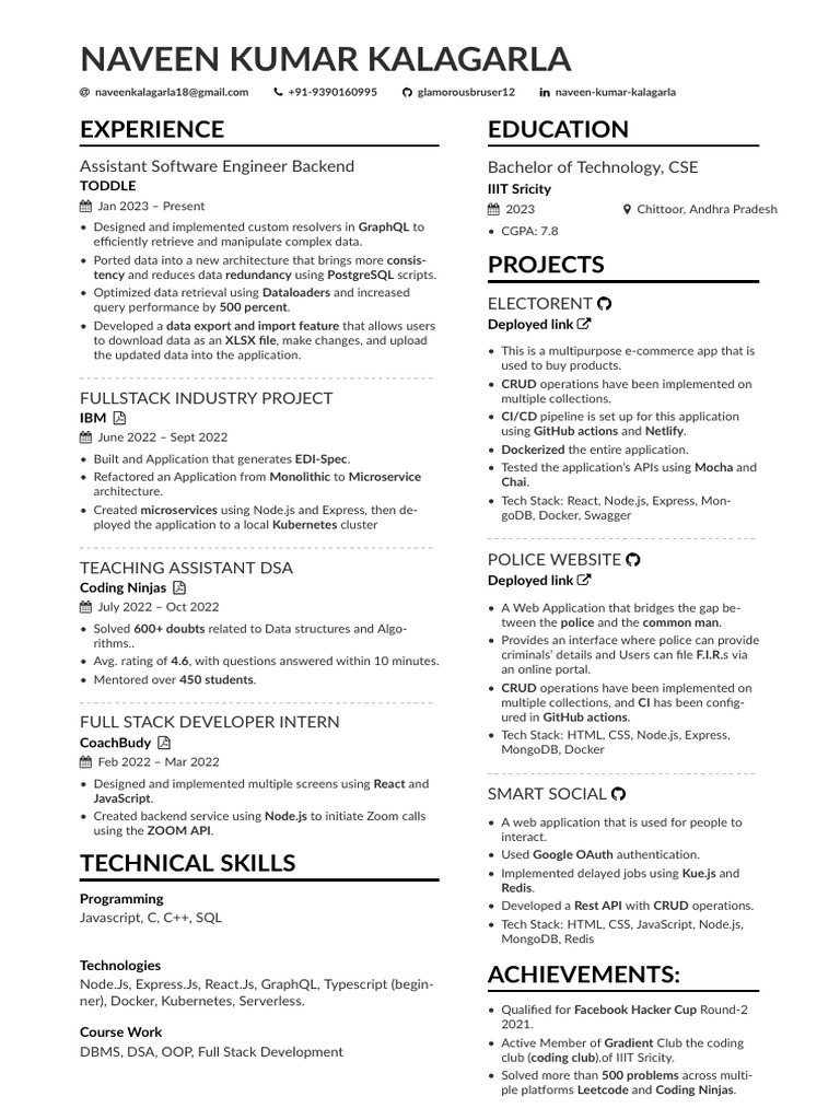 Naveen's Resume (1) | PDF | Java Script | Web Application