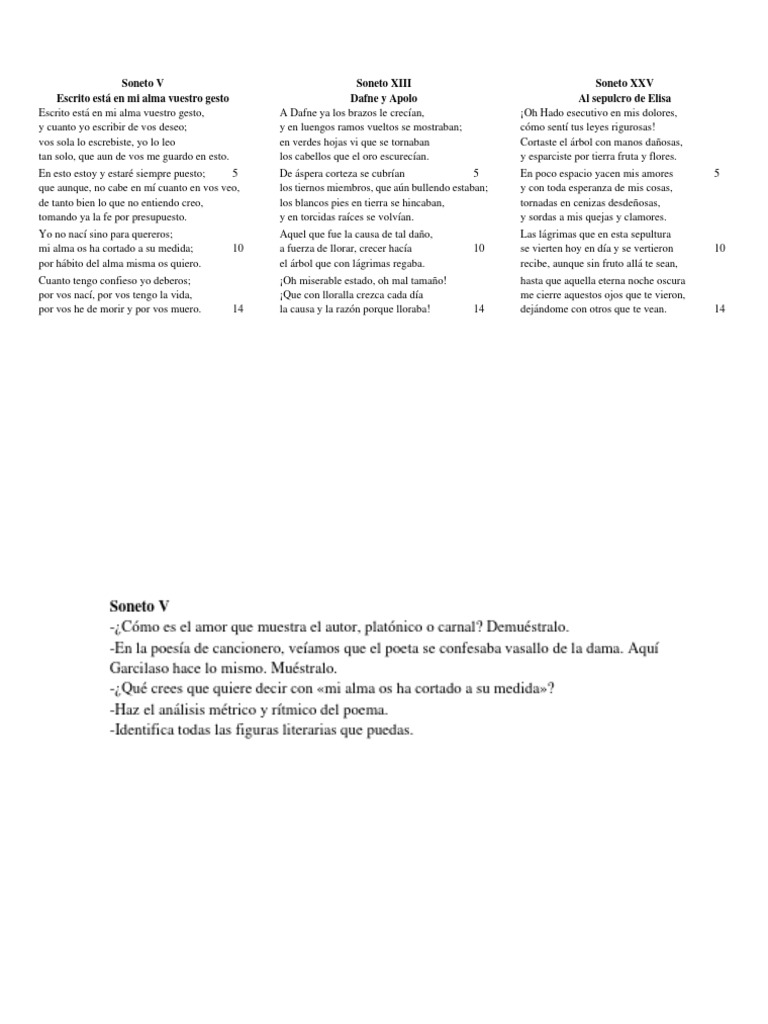 Garcilaso de La Vega - Poemas | PDF