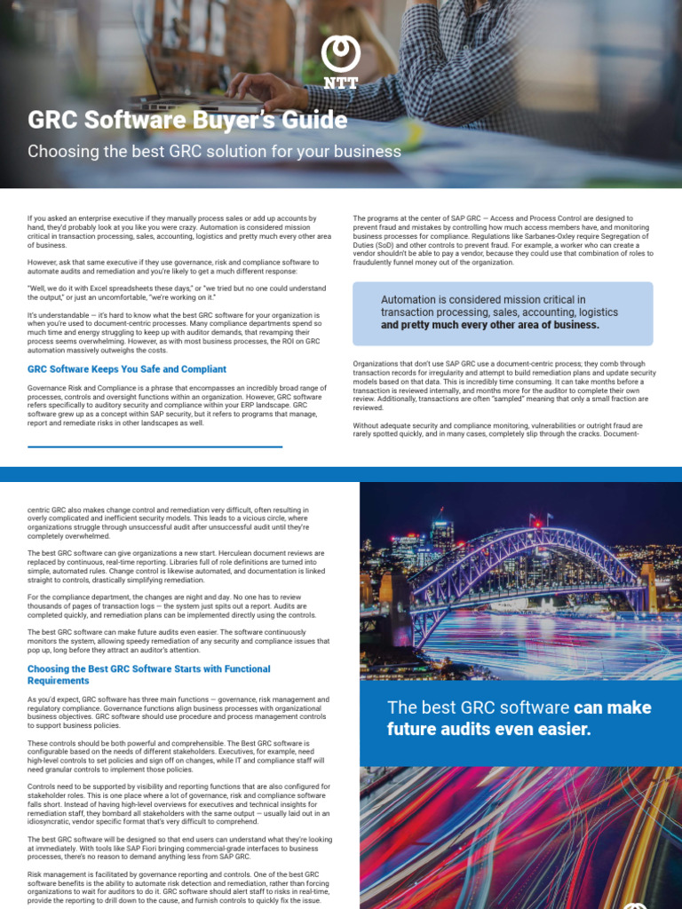 GRC Software Buyers Guide | PDF | Audit | Software